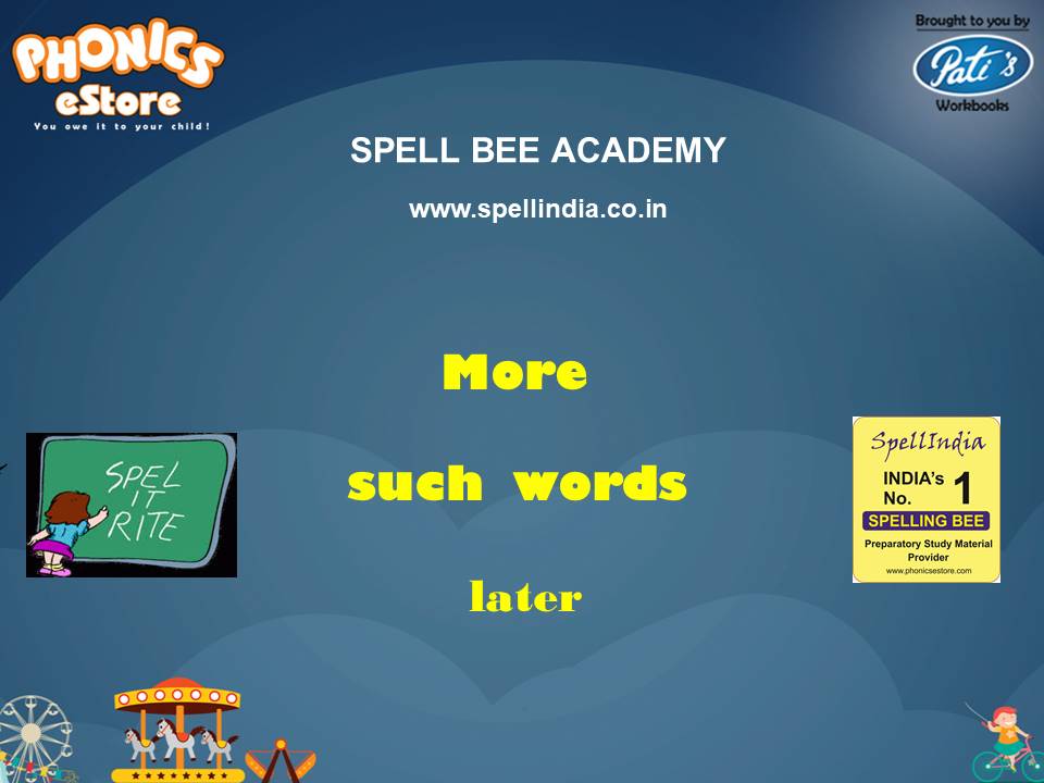 Spell Bee ... Spelling Words ... Words with Double Letters